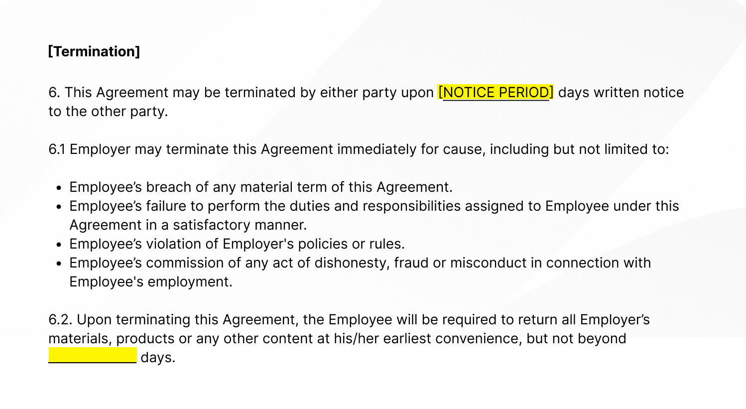 Download Free Employment Contract Agreement Template